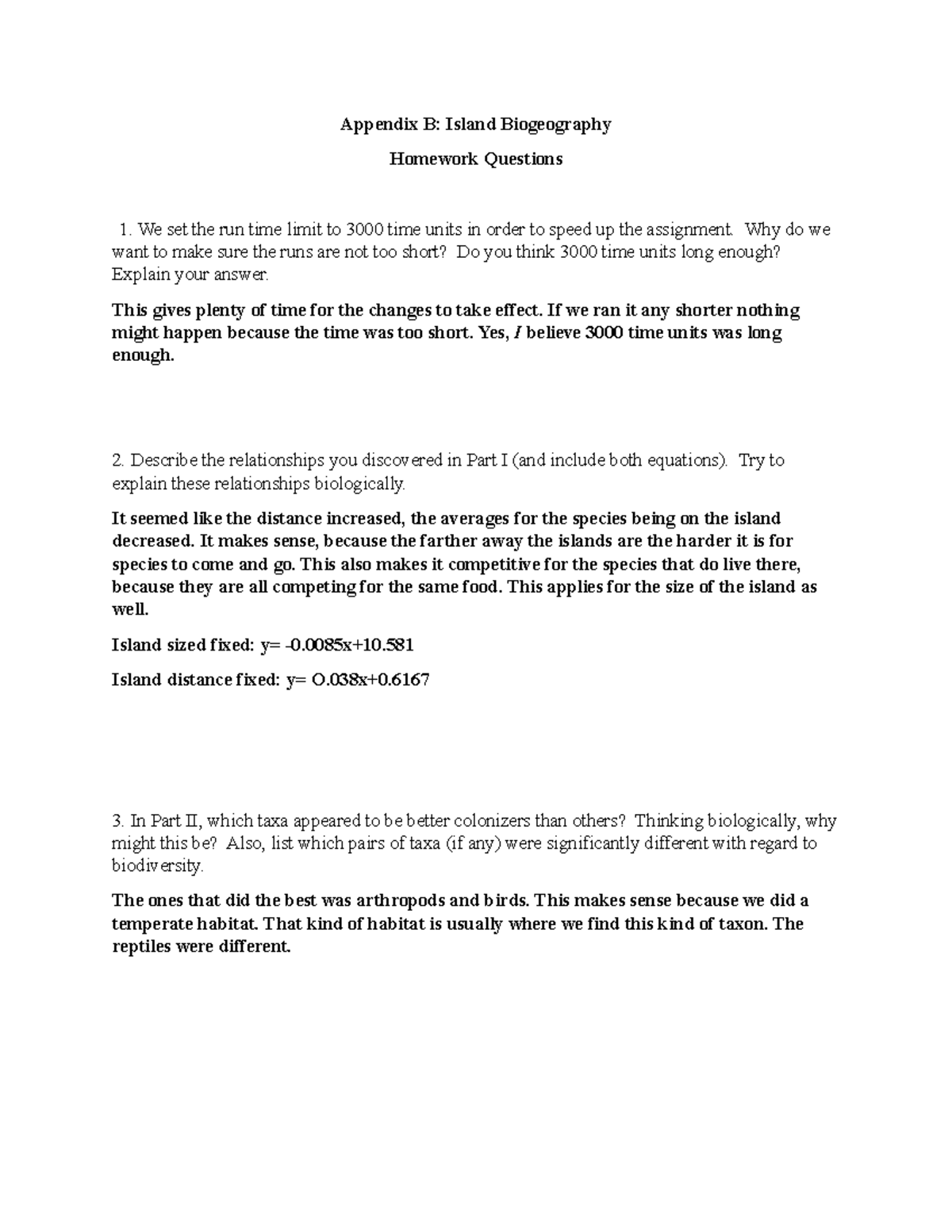 Appendix B Homework - Bio 3 Lab HW - Appendix B: Island Biogeography ...
