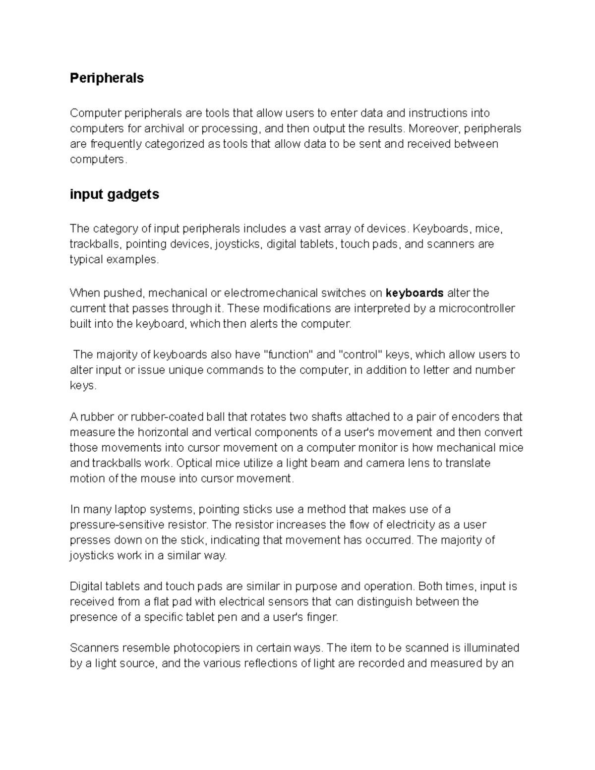Computer Peripherals Peripherals Computer Peripherals Are Tools That Allow Users To Enter Data