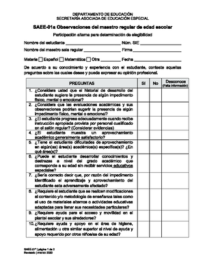Saee 00 invitacion para evaluar las necesidades educativas del ...