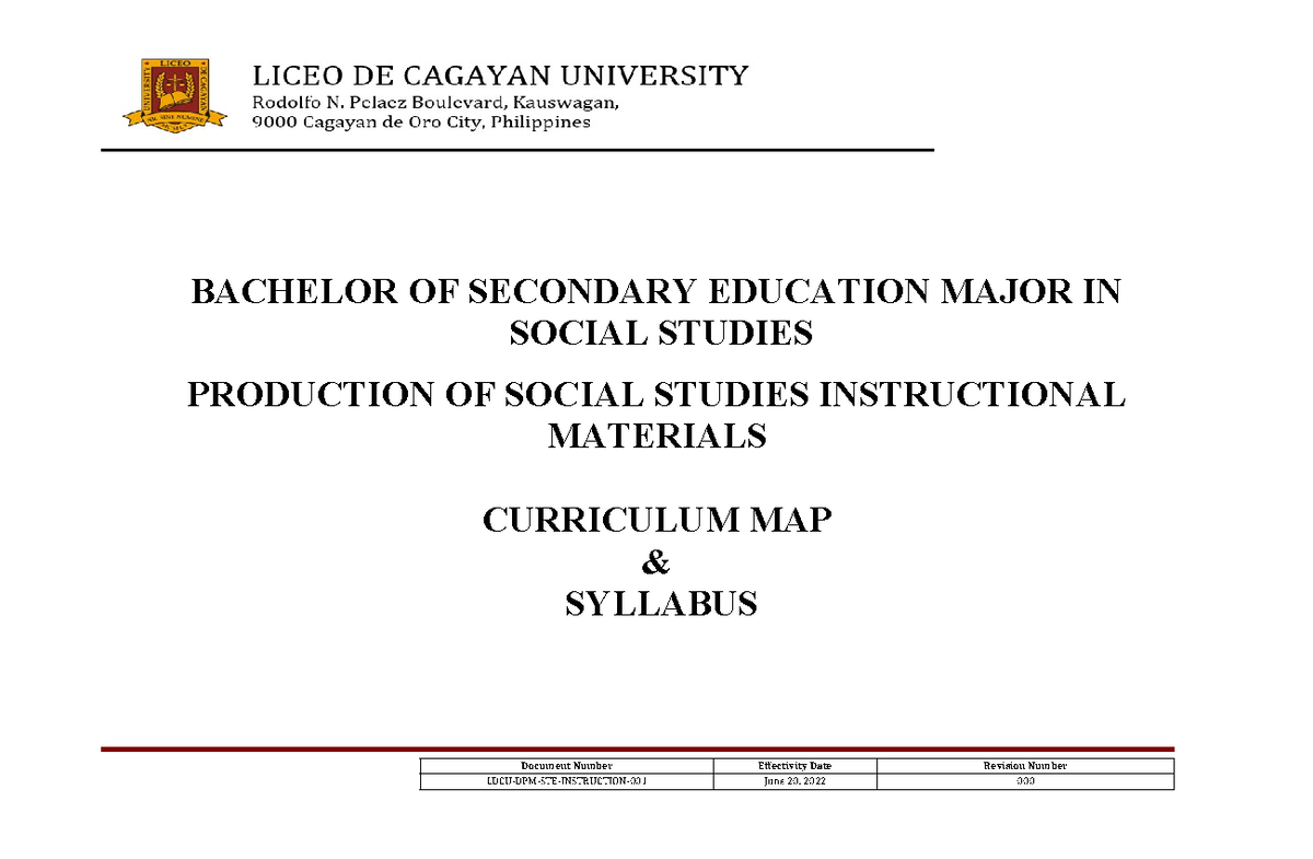 Flex ISO Syllabus- Production OF Social Studies Instructional Materials ...
