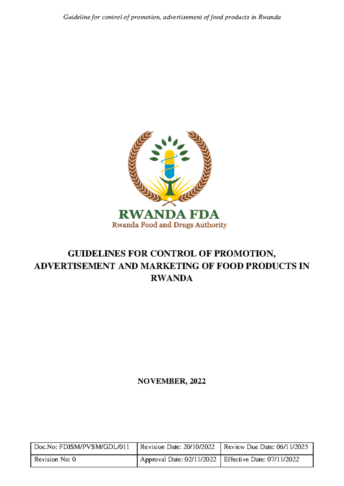 Guidel 1 Rwanda - Guideline for control of promotion, advertisement of ...