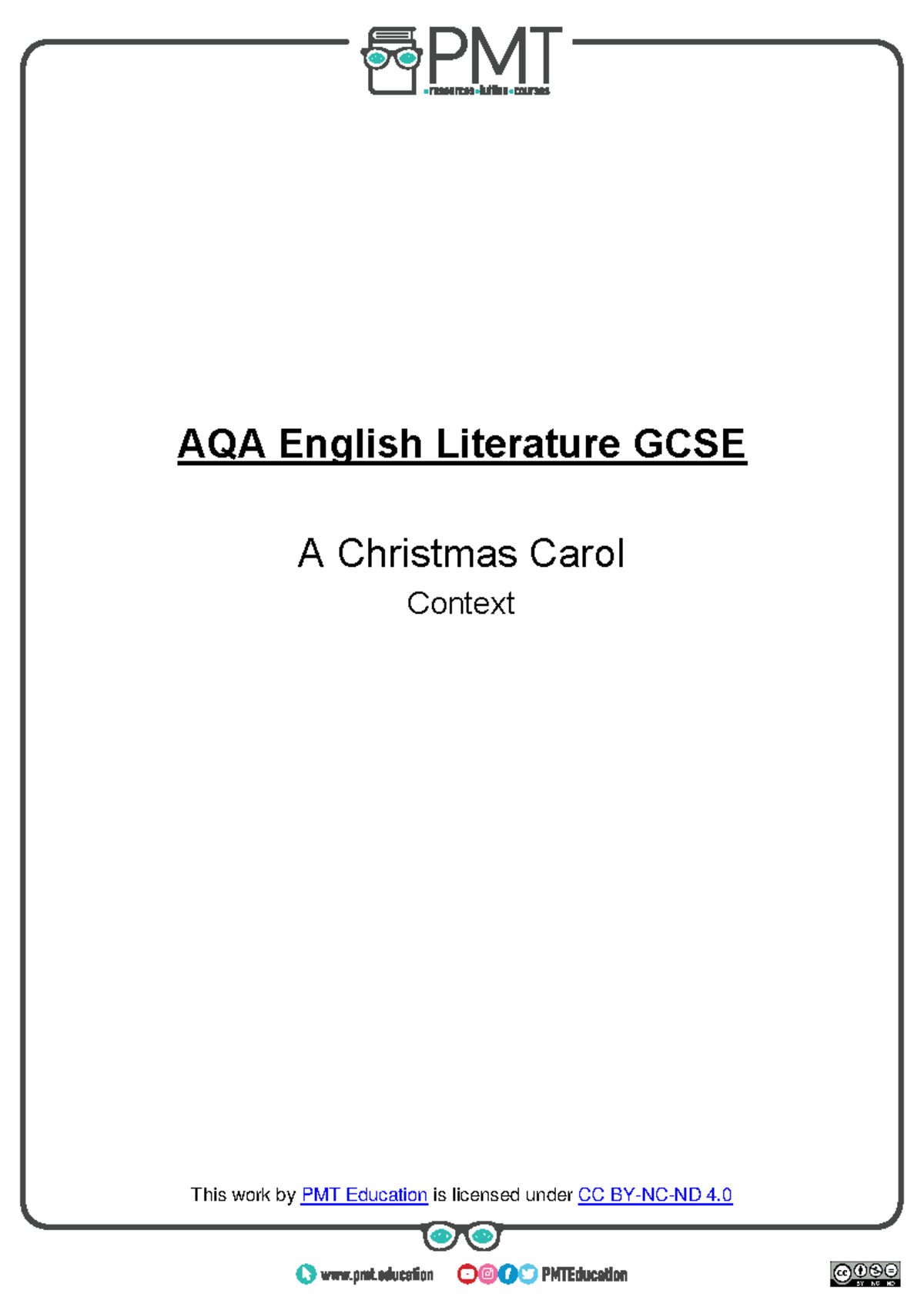 Context - A Christmas Carol - AQA English Literature GCSE - bit/pmt-edu-cc bit/pmt-cc AQA ...