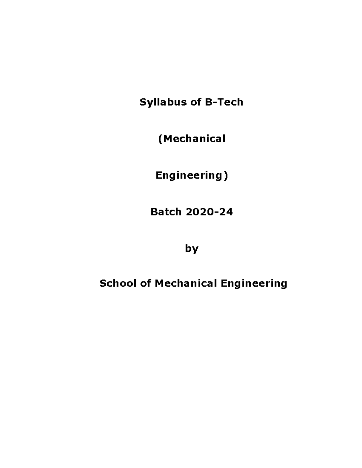 10112020 Syllabus So ME 2020-24 - Syllabus of B-Tech (Mechanical ...