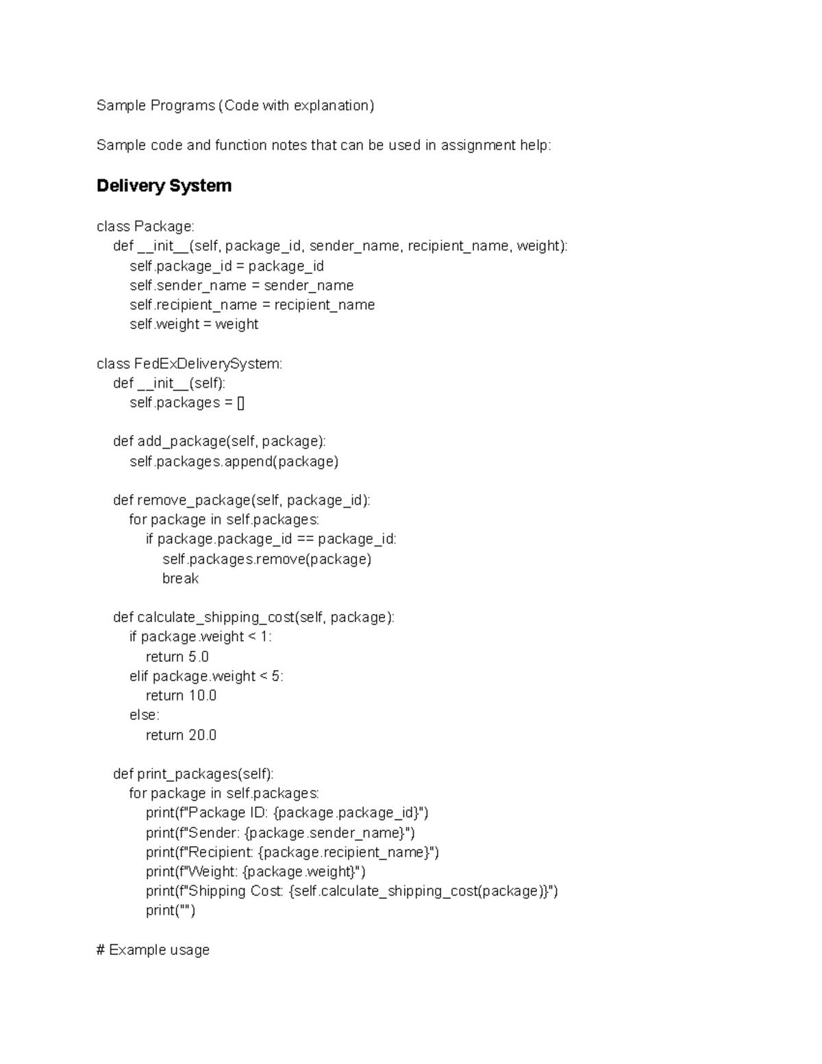 Sample Programs (Code with explanation) - packages(package) def remove ...