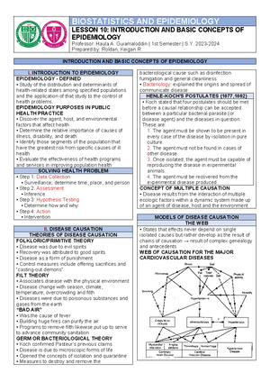 LESSON 7 [BIOE211] - BIOSTATISTICS AND EPIDEMIOLOGY LESSON 7 ...