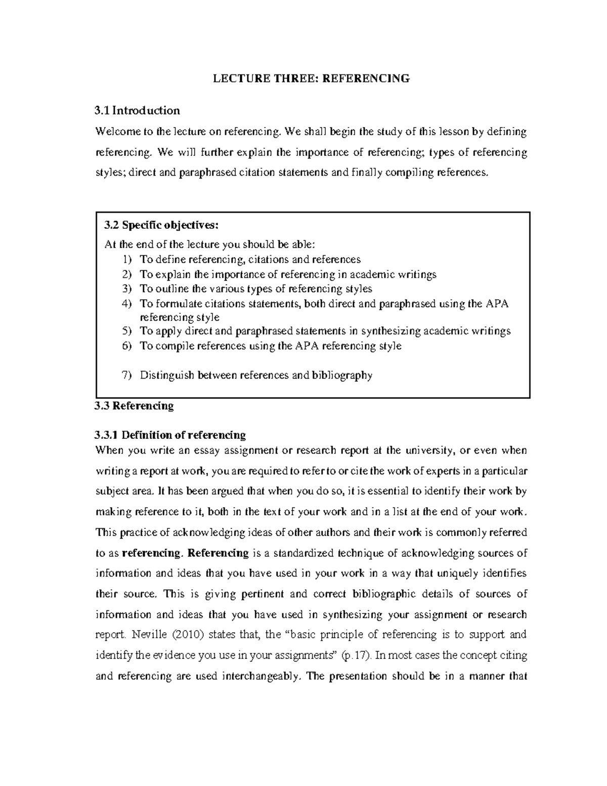 Lecture 3 - Info literacy - LECTURE THREE: REFERENCING 3 Introduction ...