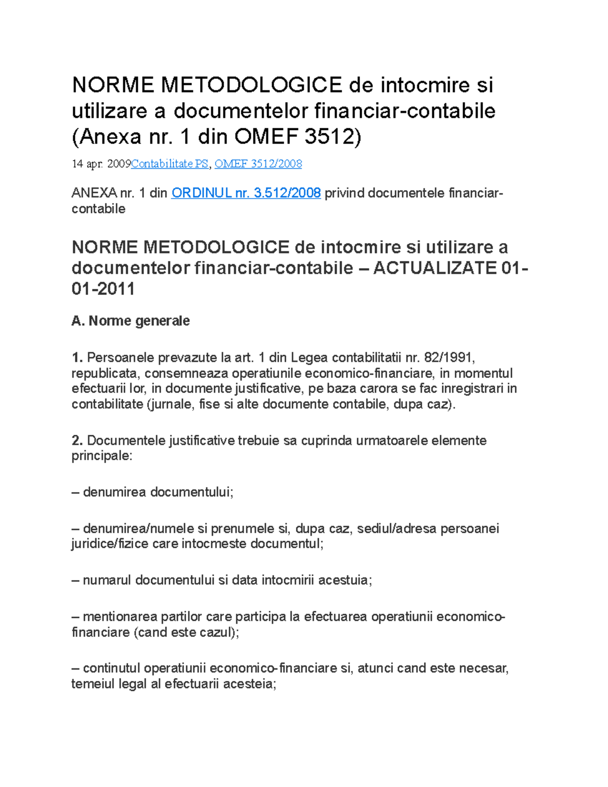 Norme Metodologice de intocmire si utilizare a documentelor financiar ...