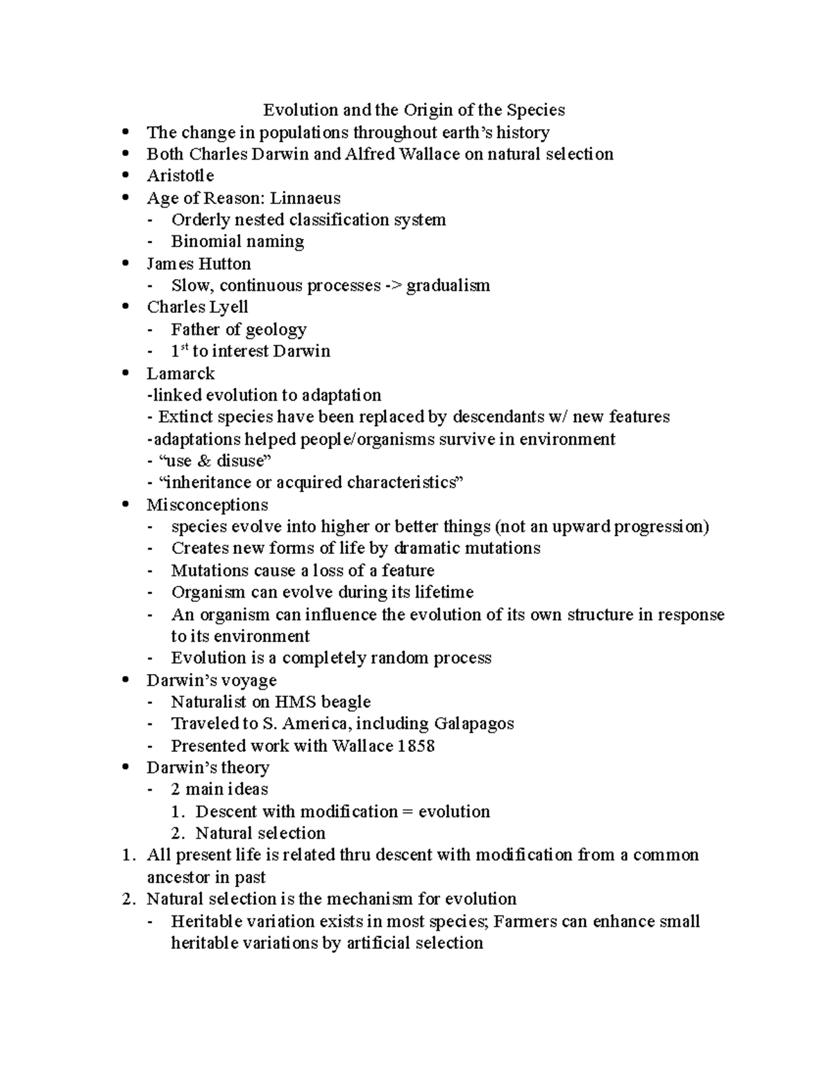 Evolution and the Origin of the Species - 1. 2. Evolution and the ...