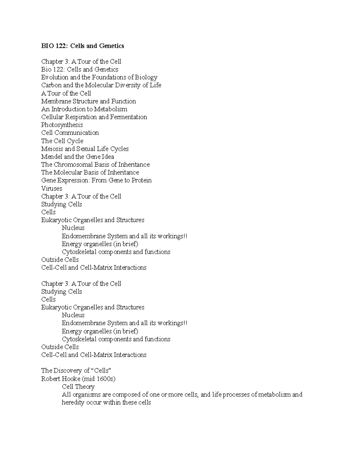 Bio 122 a tour of cell magnification - BIO 122: Cells and Genetics ...