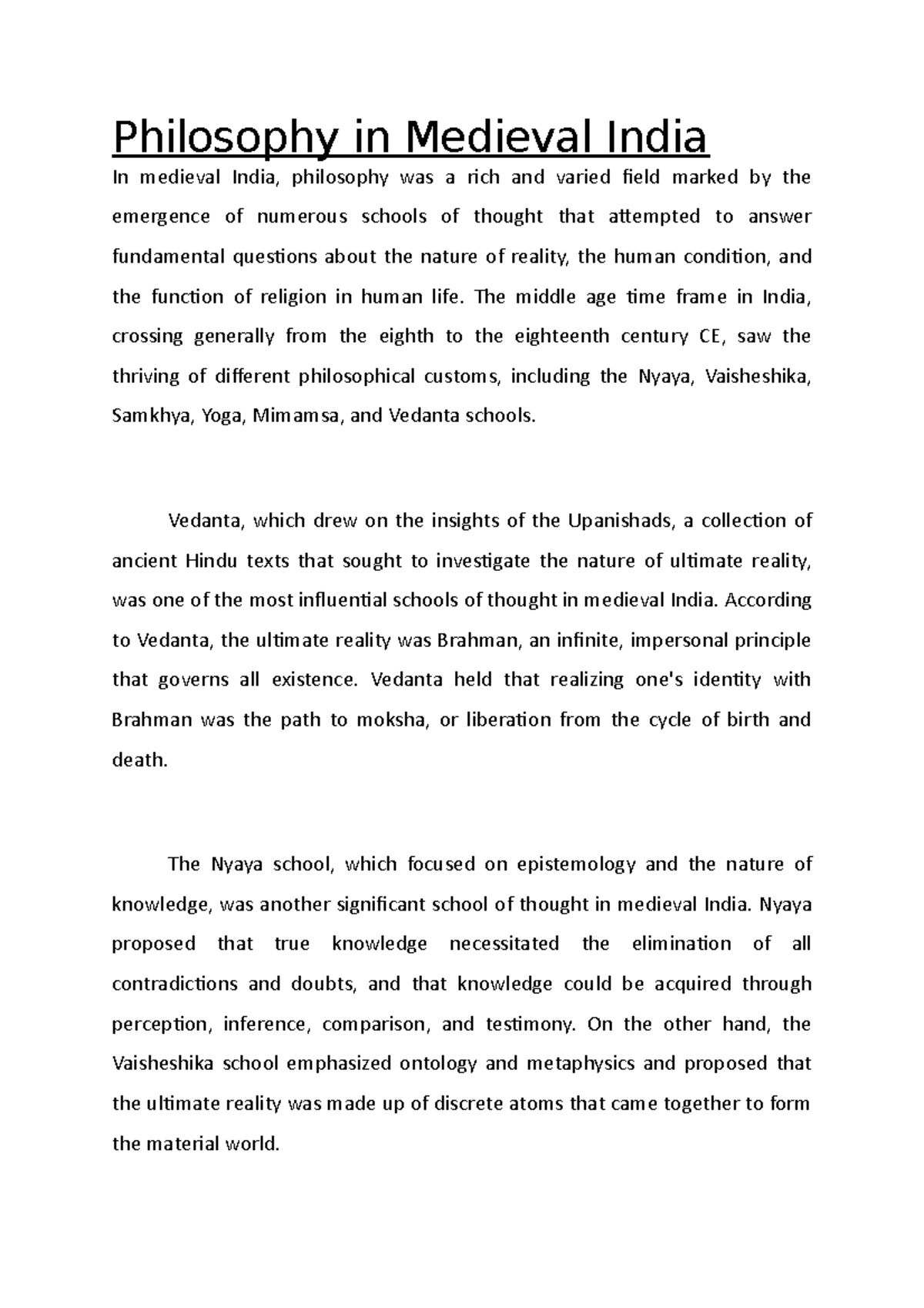 Philosophy in Medieval India - The middle age time frame in India ...