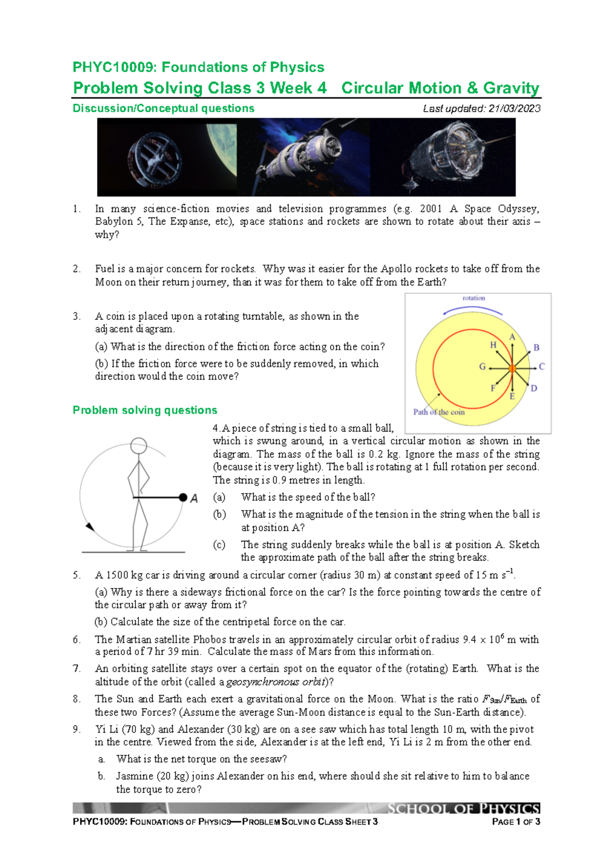 Foundations PSC 3 - PHYC10009: FOUNDATIONS OF PHYSICS¾ PROBLEM SOLVING ...