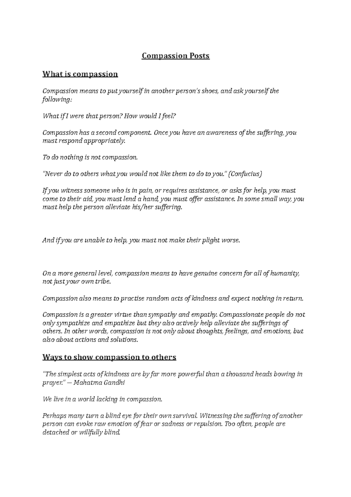 Ameerah Posts - Copywriting Details for the year 2022 - Compassion ...