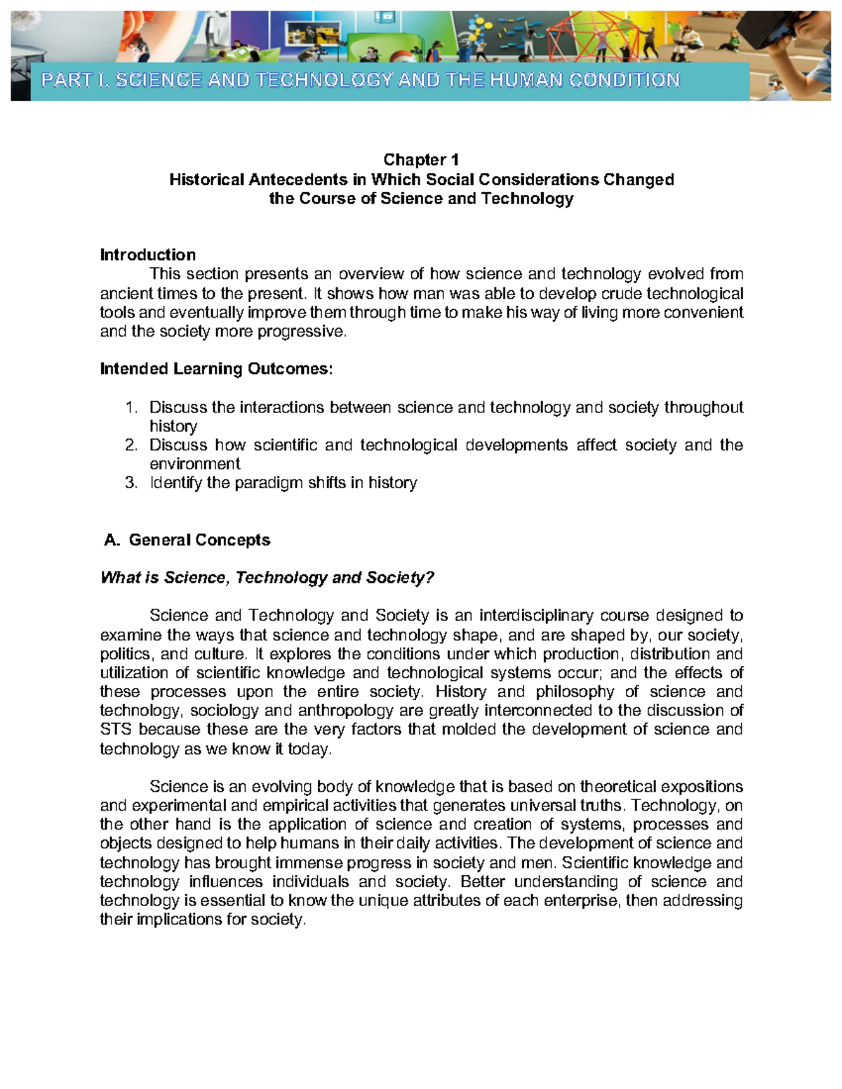 STS 18 - STS 18 NOTES - Chapter 1 Historical Antecedents in Which ...