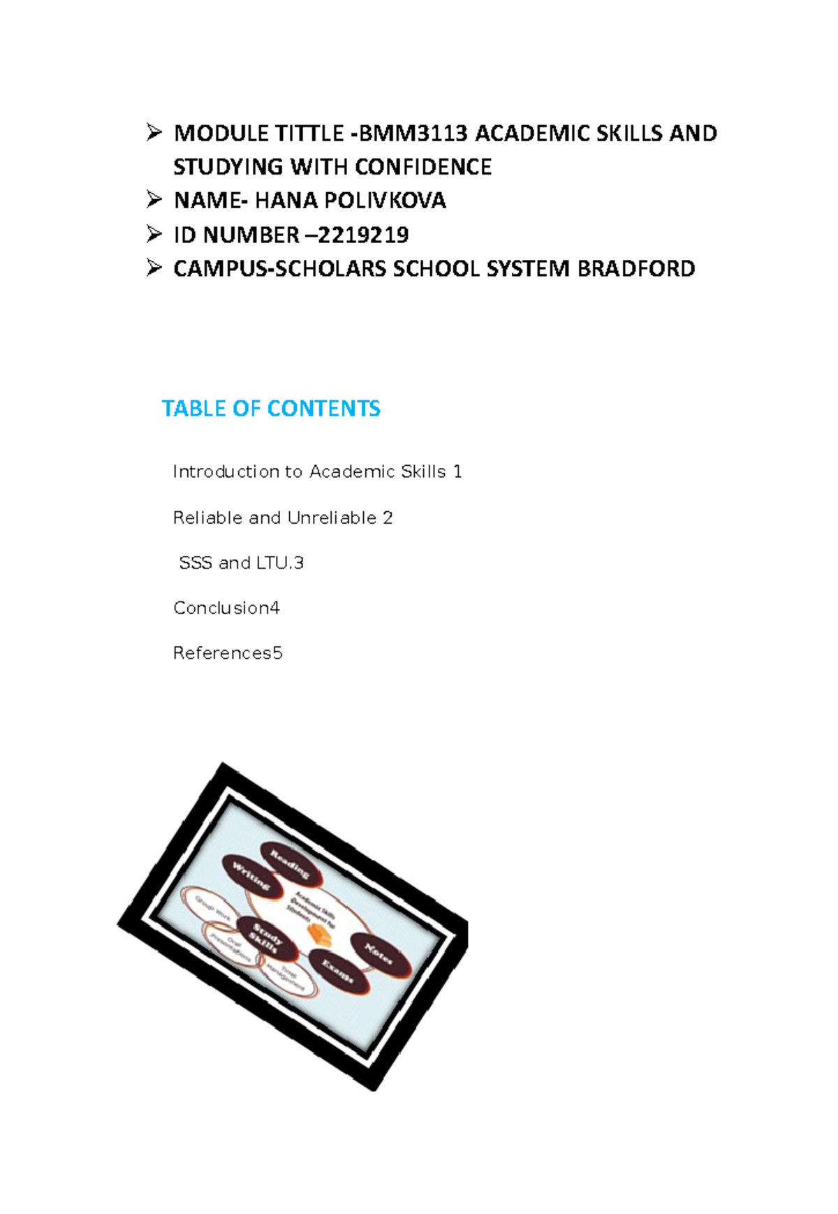 Hana nove predelane - MODULE TITTLE -BMM3113 ACADEMIC SKILLS AND ...