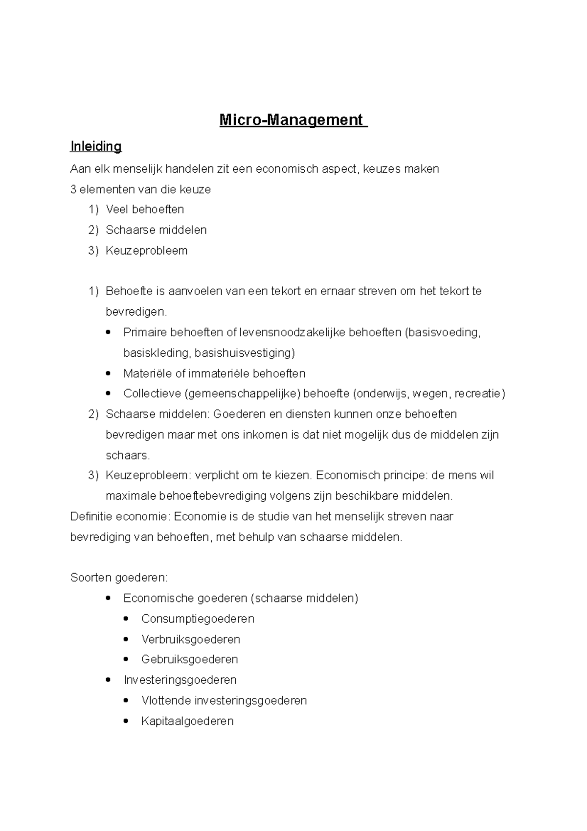 Micro-managememt samenavtting - Micro-Management Inleiding Aan elk ...