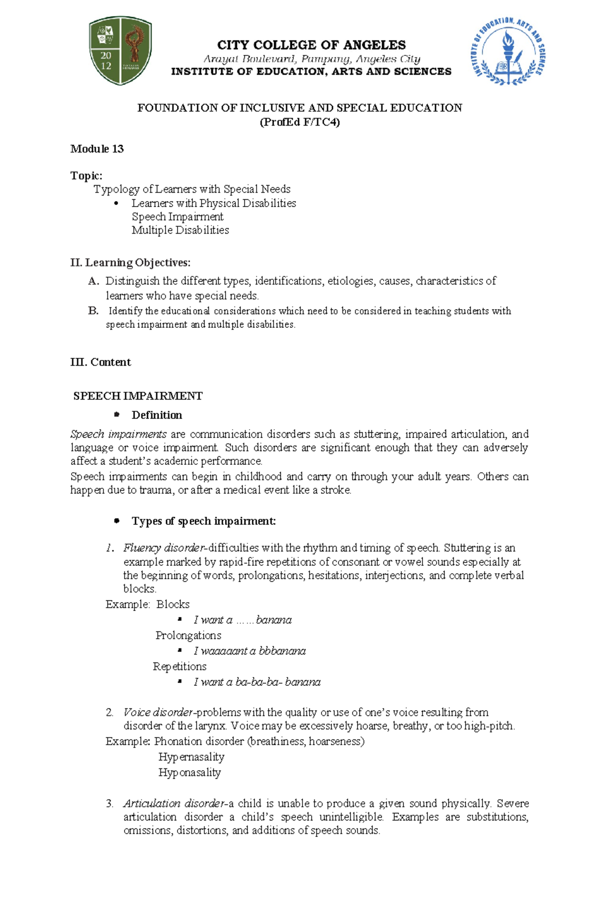 FTC-4-Module-13-Group-3-A - FOUNDATION OF INCLUSIVE AND SPECIAL ...