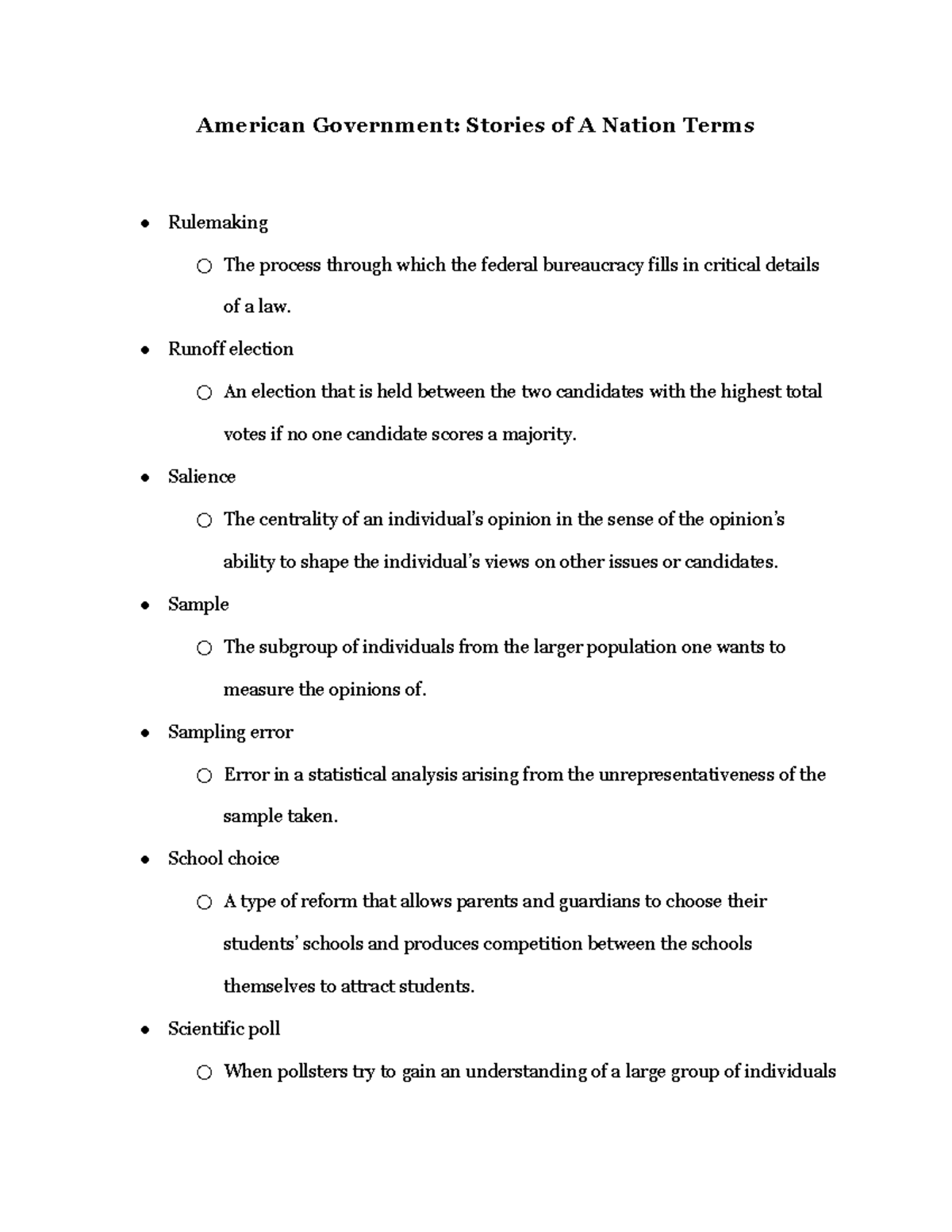 American Government Terms - American Government: Stories of A Nation ...