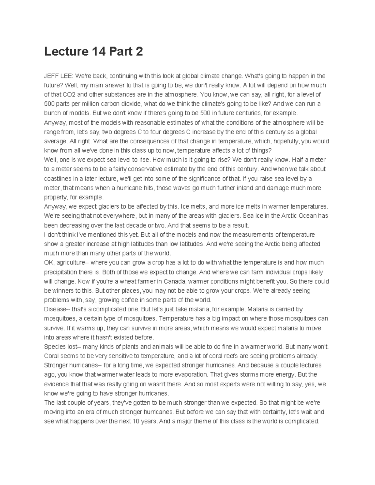 Lecture 14 Part 2 - Lecture 14 Part 2 JEFF LEE: We're back, continuing with this look at global ...