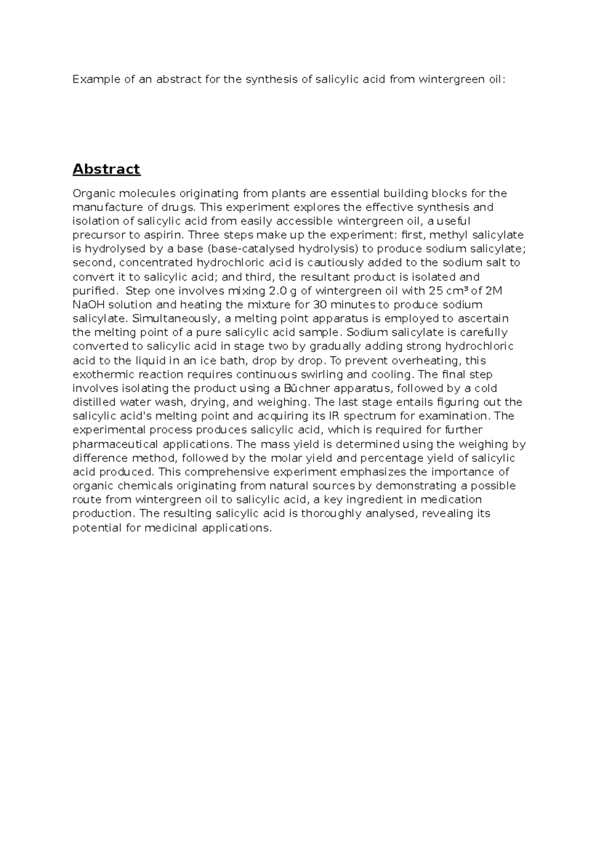 Eg of an abstract - Example of an abstract for the synthesis of ...