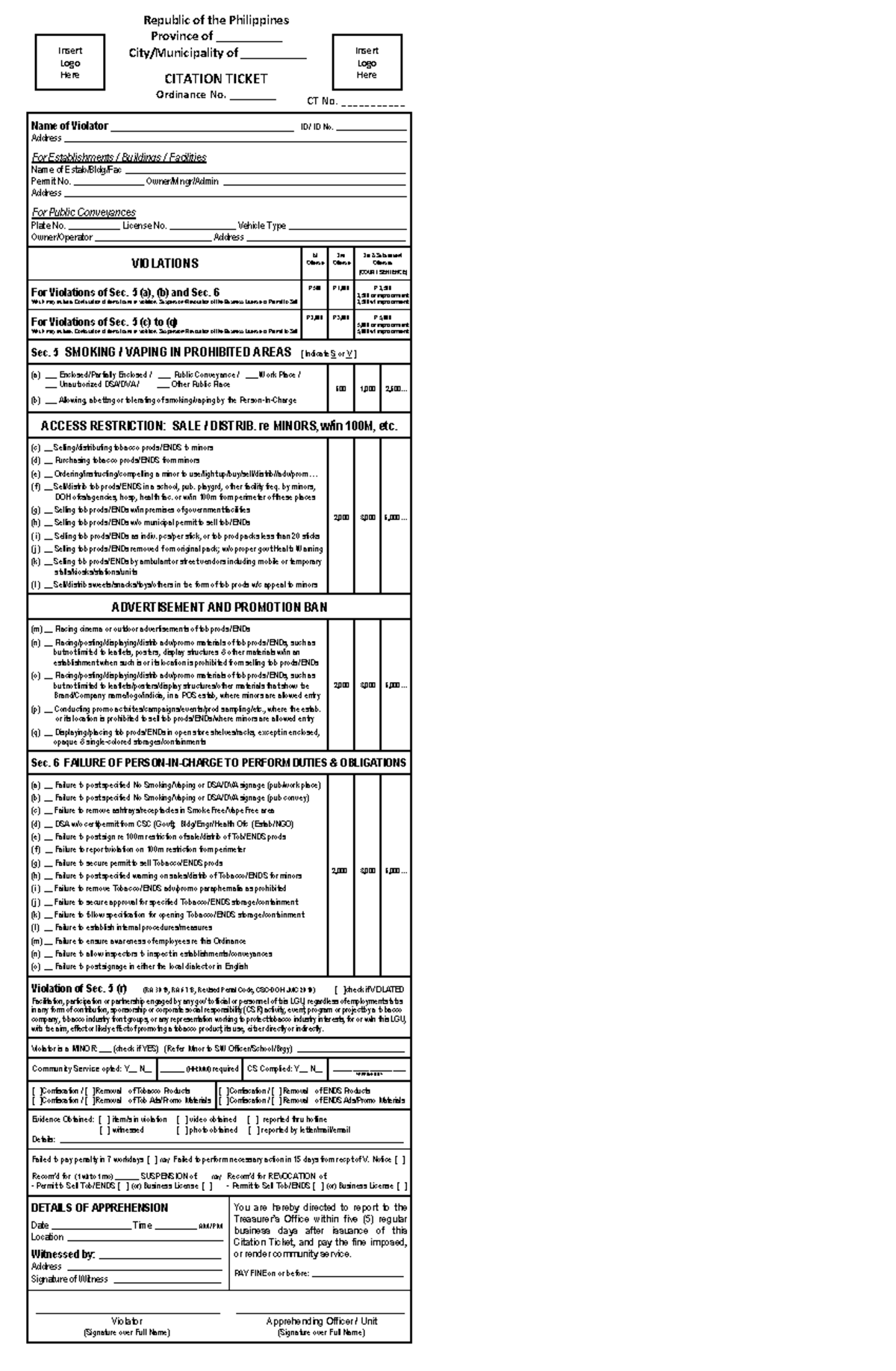 Sample - Citation ticket Template V 9-11 (2017 ) Compre TAPS - Insert ...