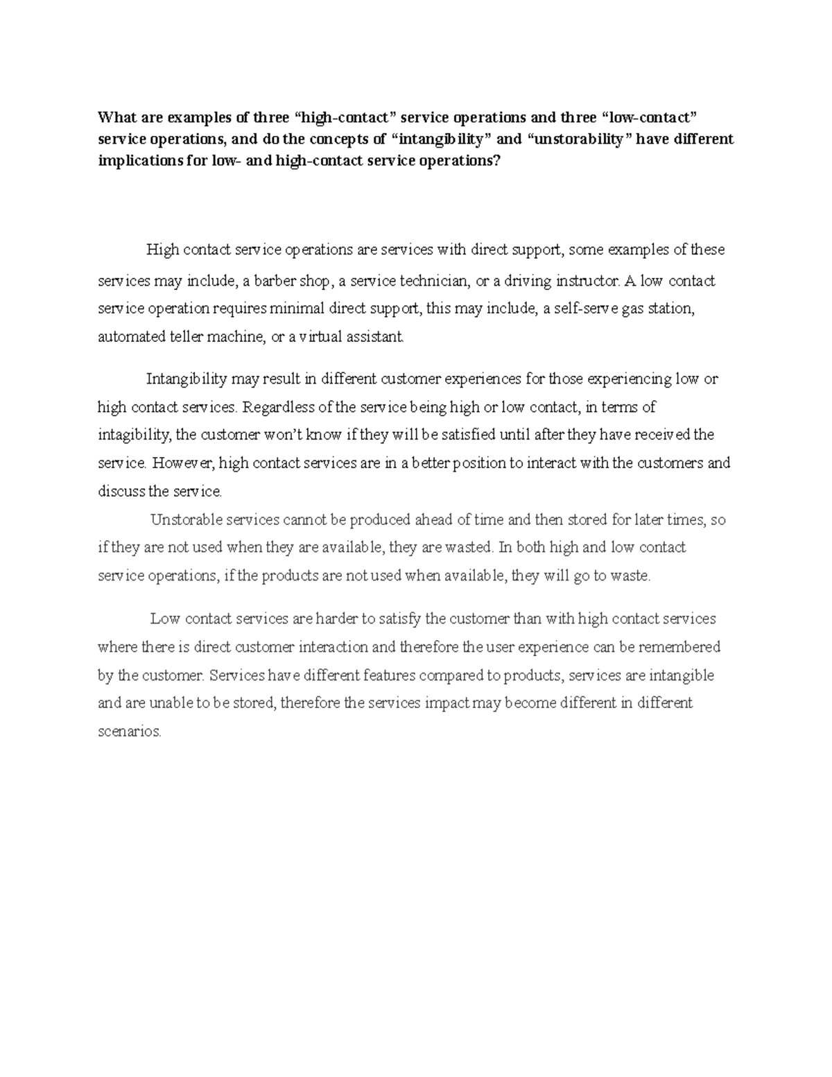 ADM assignment #7 - class work - What are examples of three “high ...