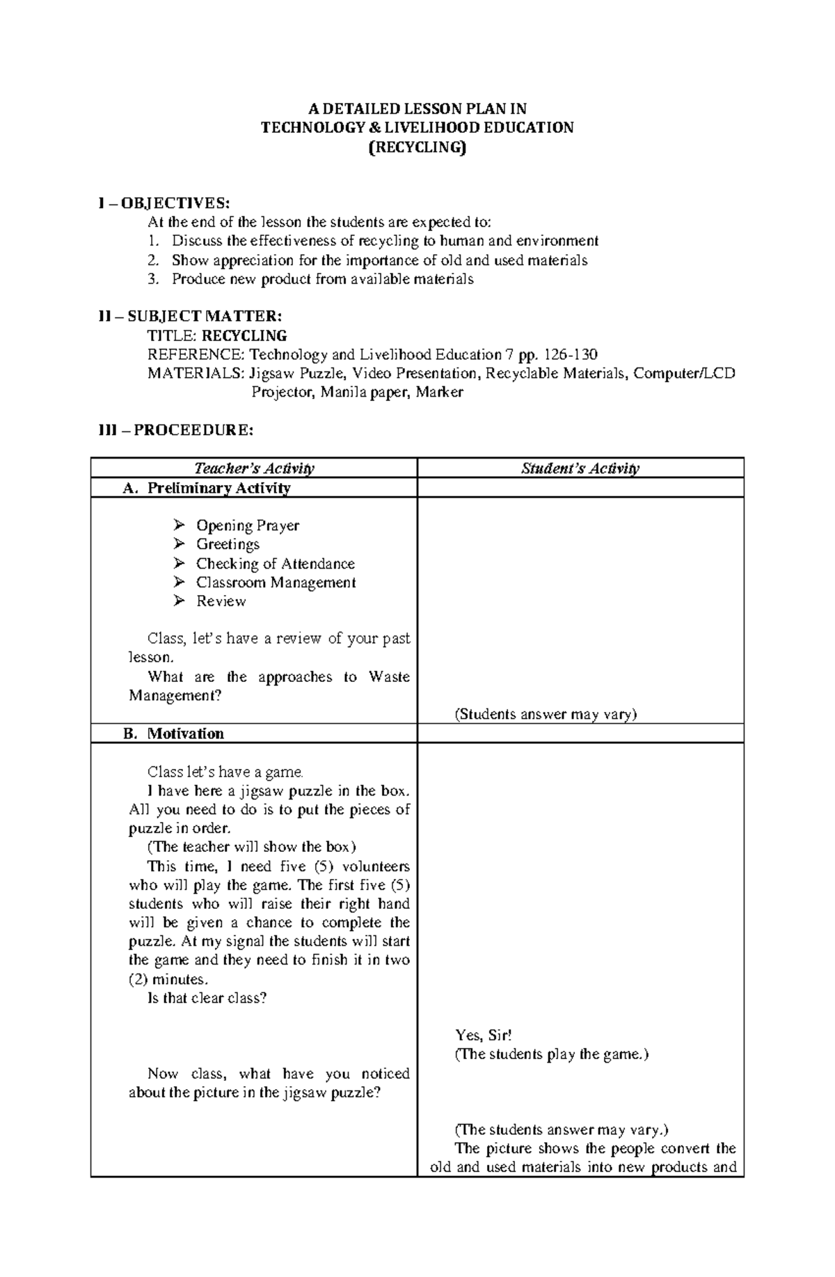 355117819 A Detailed Lesson Plan in Tle 2 - A DETAILED LESSON PLAN IN ...