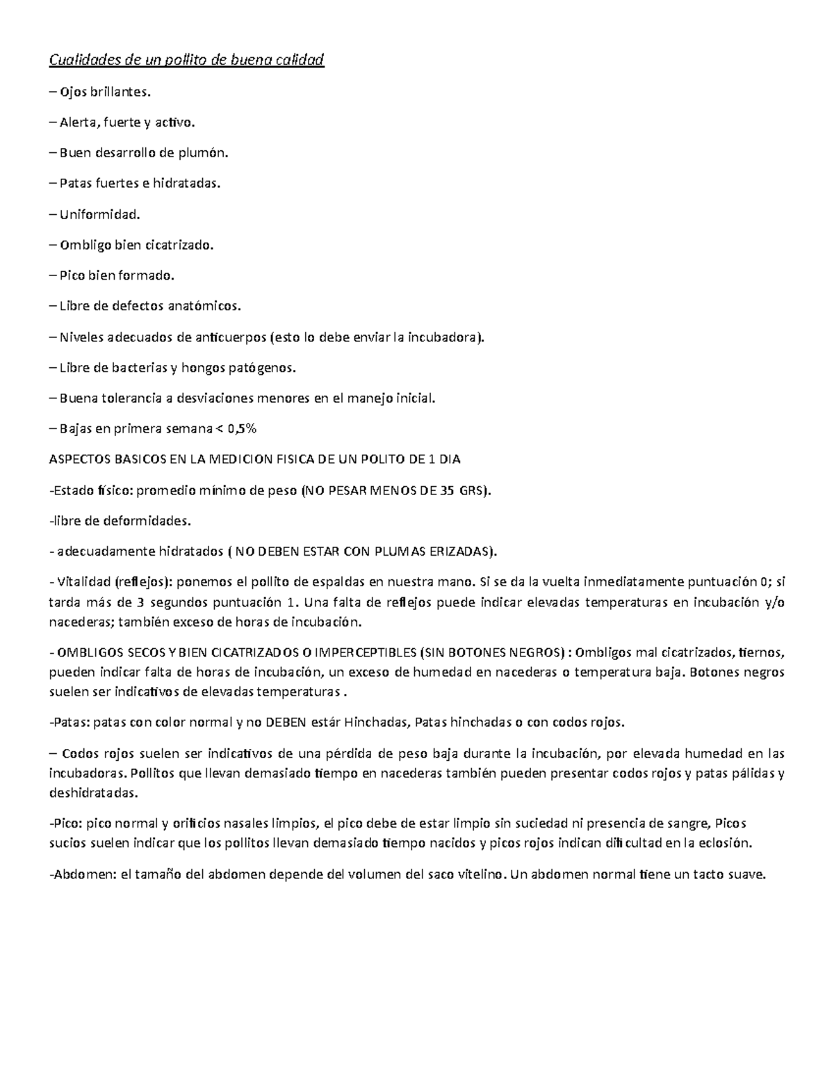 Cualidades de un pollito de buena calidad - Alerta, fuerte y activo ...