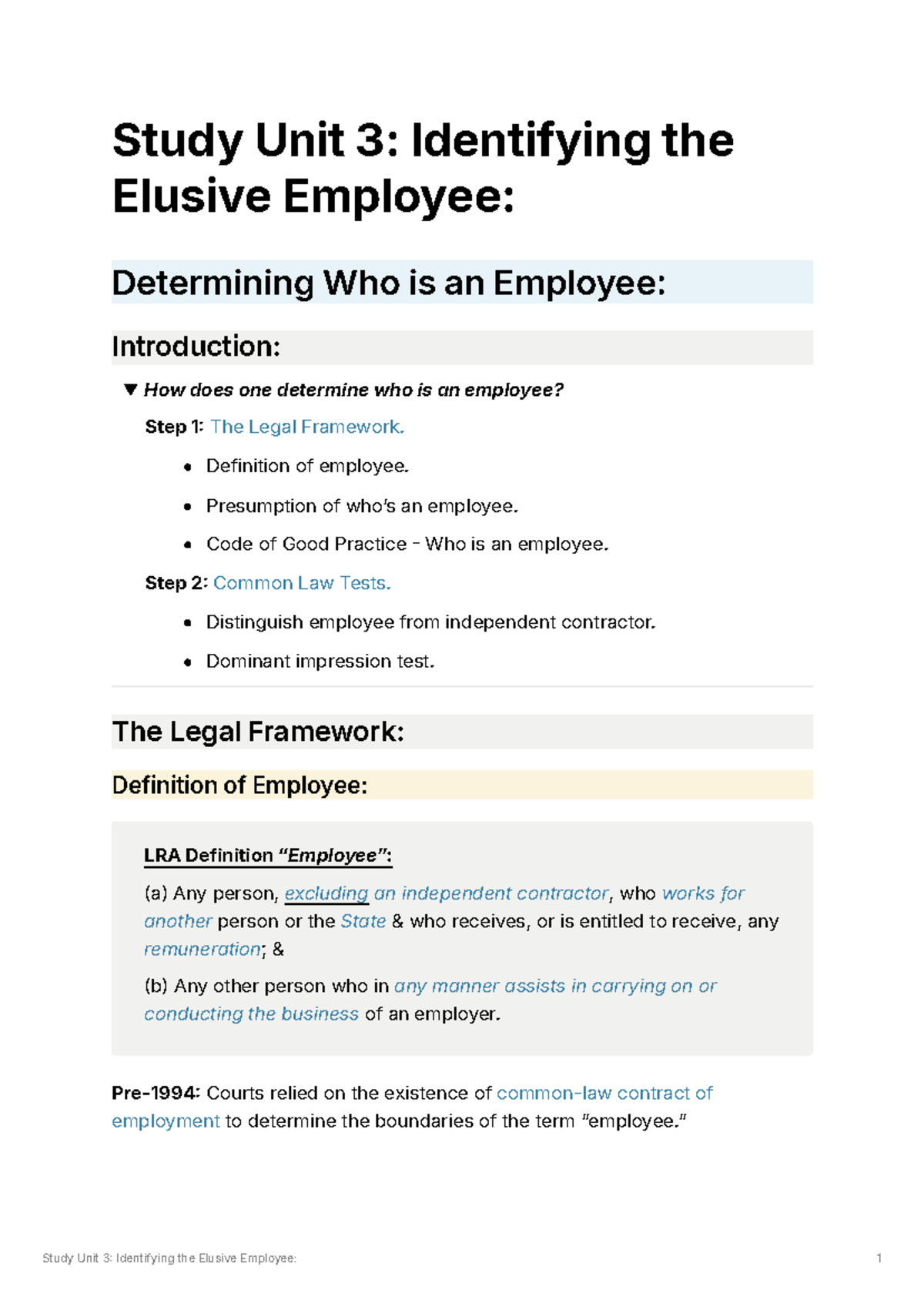 Study Unit 3 Final Notes - Study Unit 3: Identifying the Elusive ...
