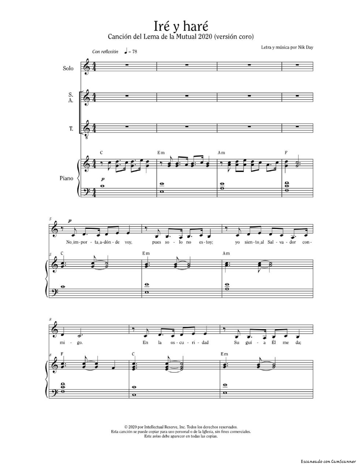 Iré y haré Piano-2 Copias - Musica del mundo - Studocu