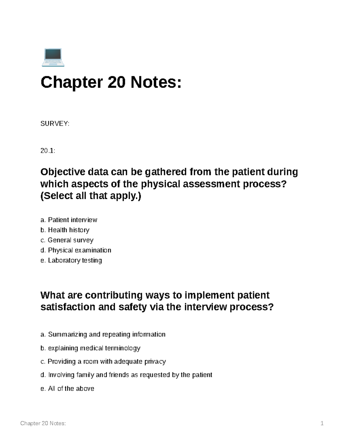 Ch 20 Notes - Main information from ch 20 from assigned textbook ...