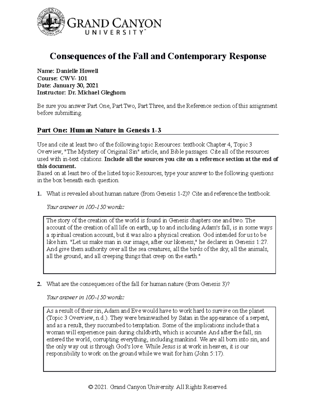 CWV 101 301 RS T3Conseq Of The Fall Contemporary Response Online - Consequences of the Fall and ...