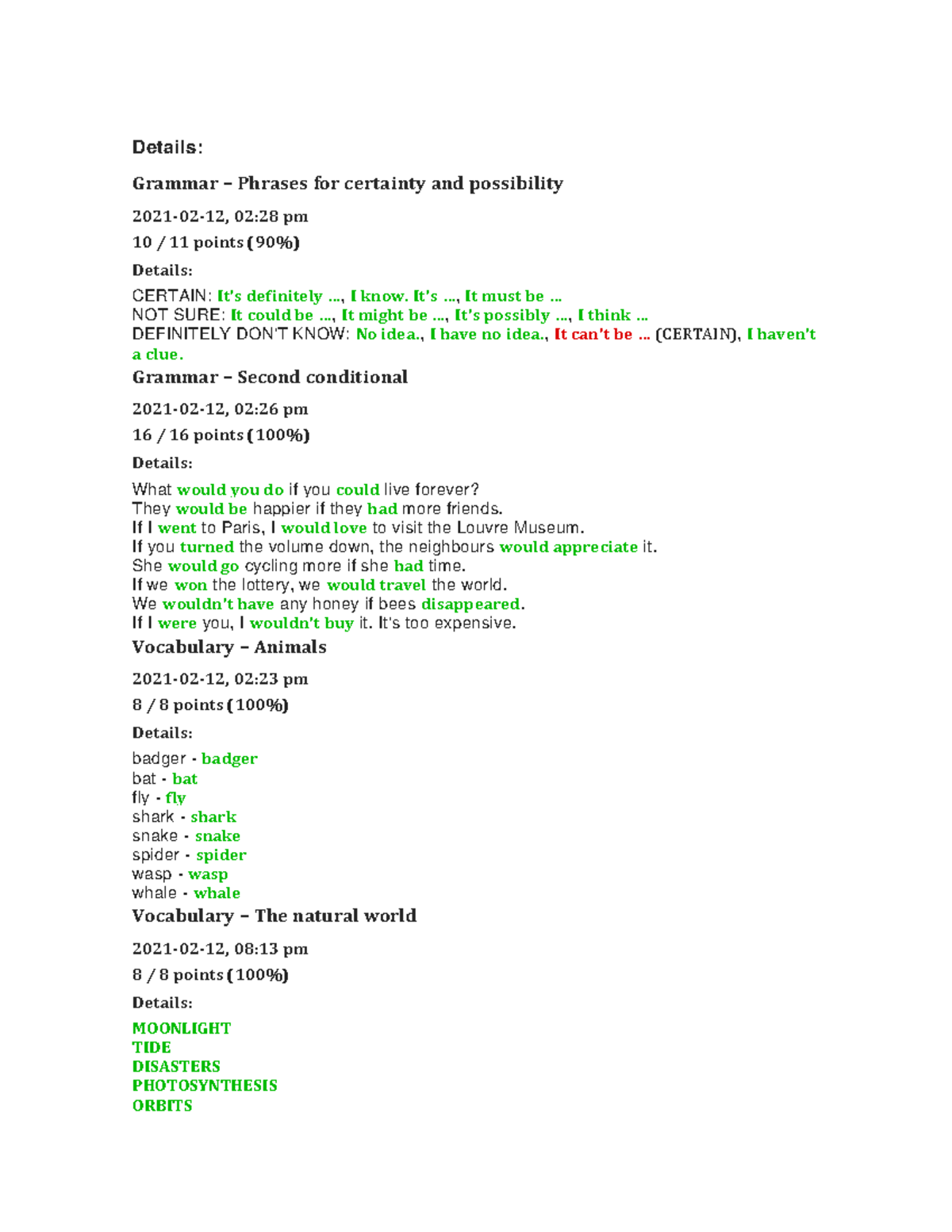 Intermediate UNIT 6 Lesson 1 Cyb3rhom3work Details Grammar