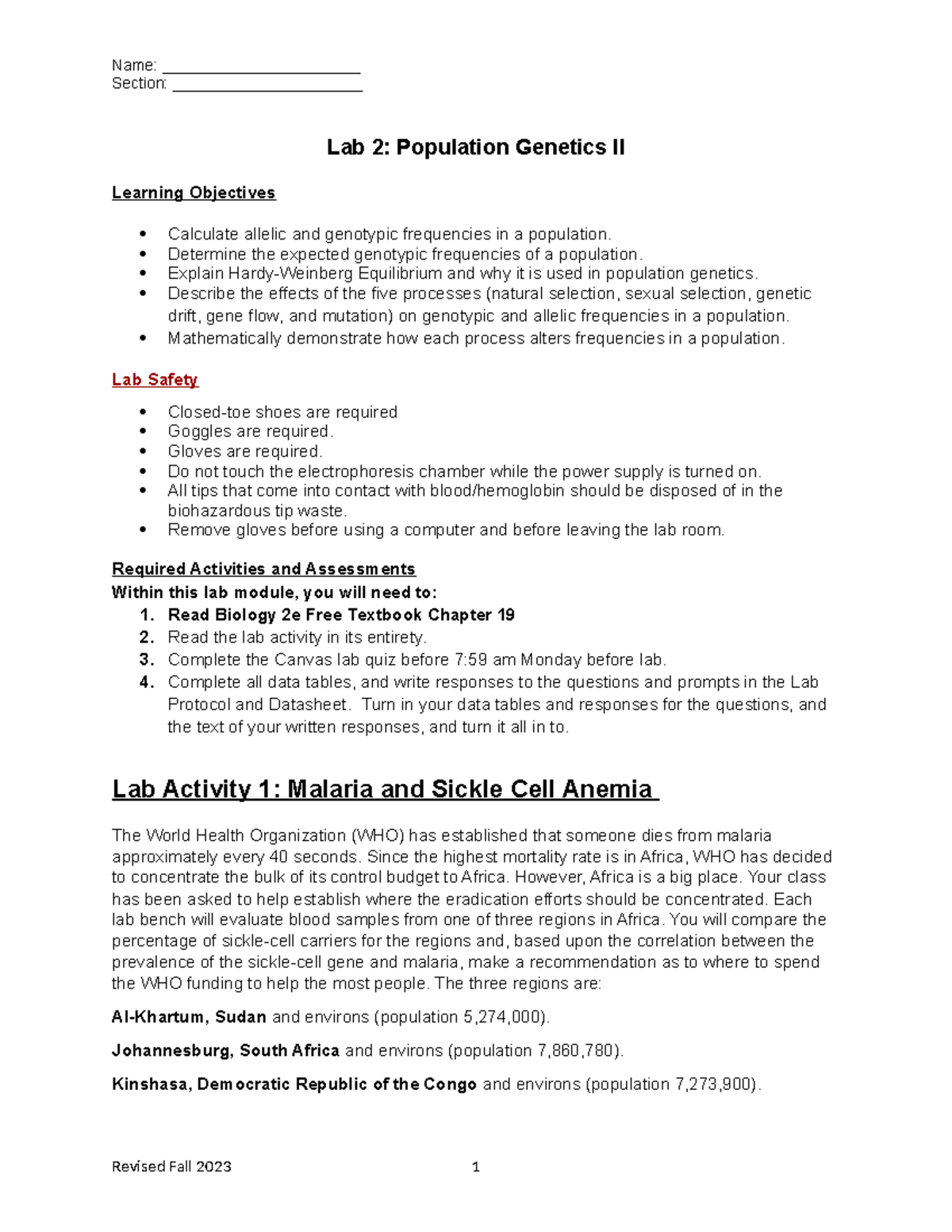 Pop Gen II Protocol and Datasheet - Section: ______________________ Lab ...