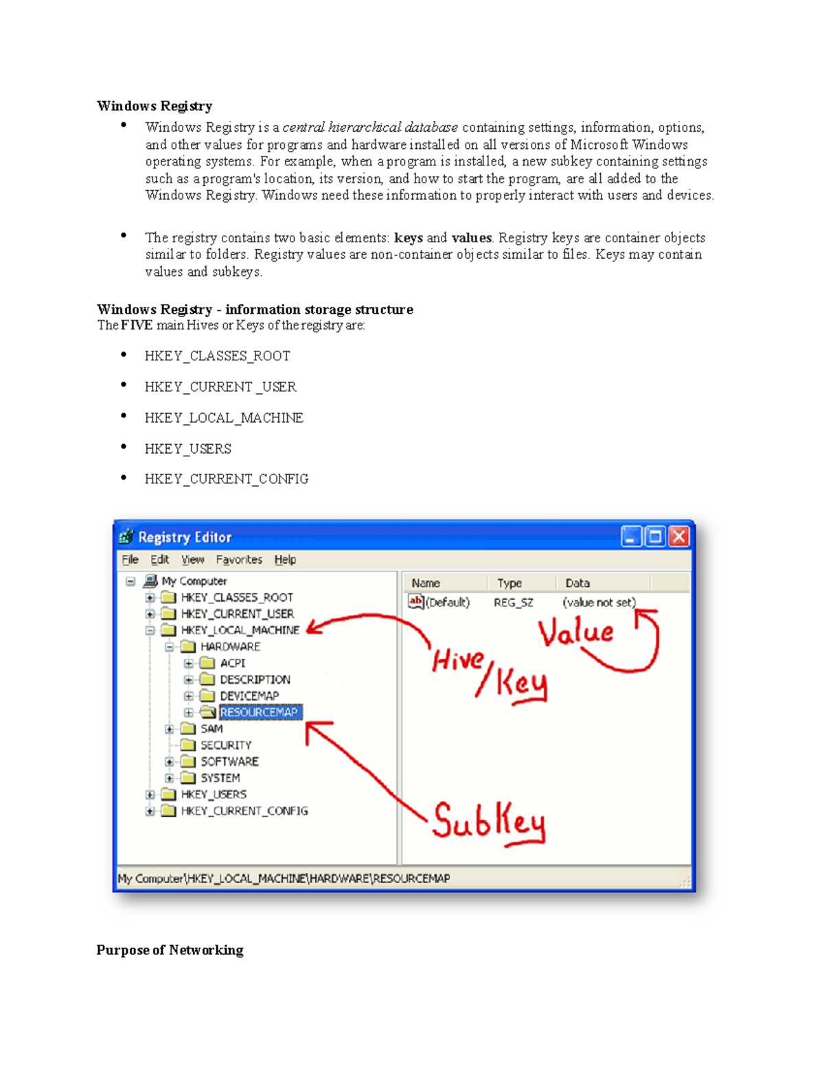 HIT172 lecture 3 - Windows Registry Windows Registry is a central ...