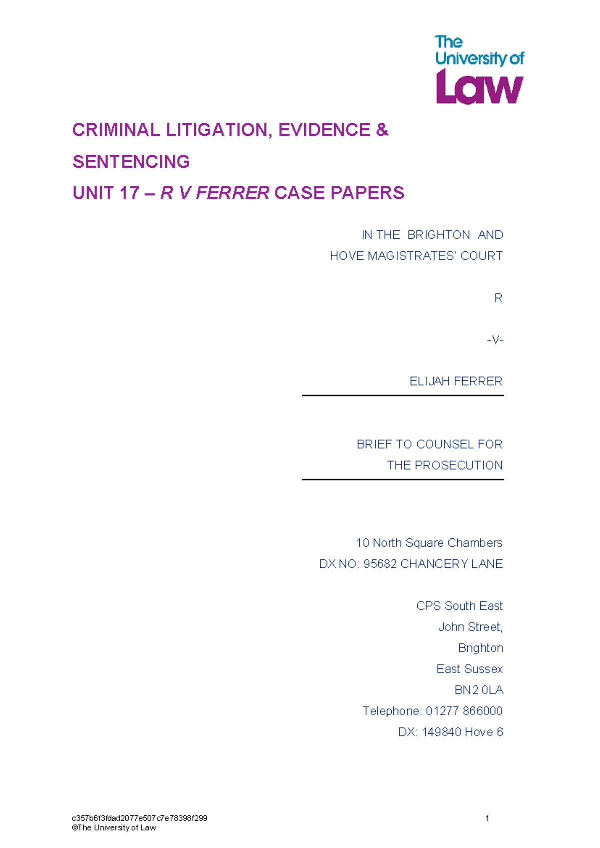 2324 crim unit17 ce01 ferrer case papers - CRIMINAL LITIGATION ...