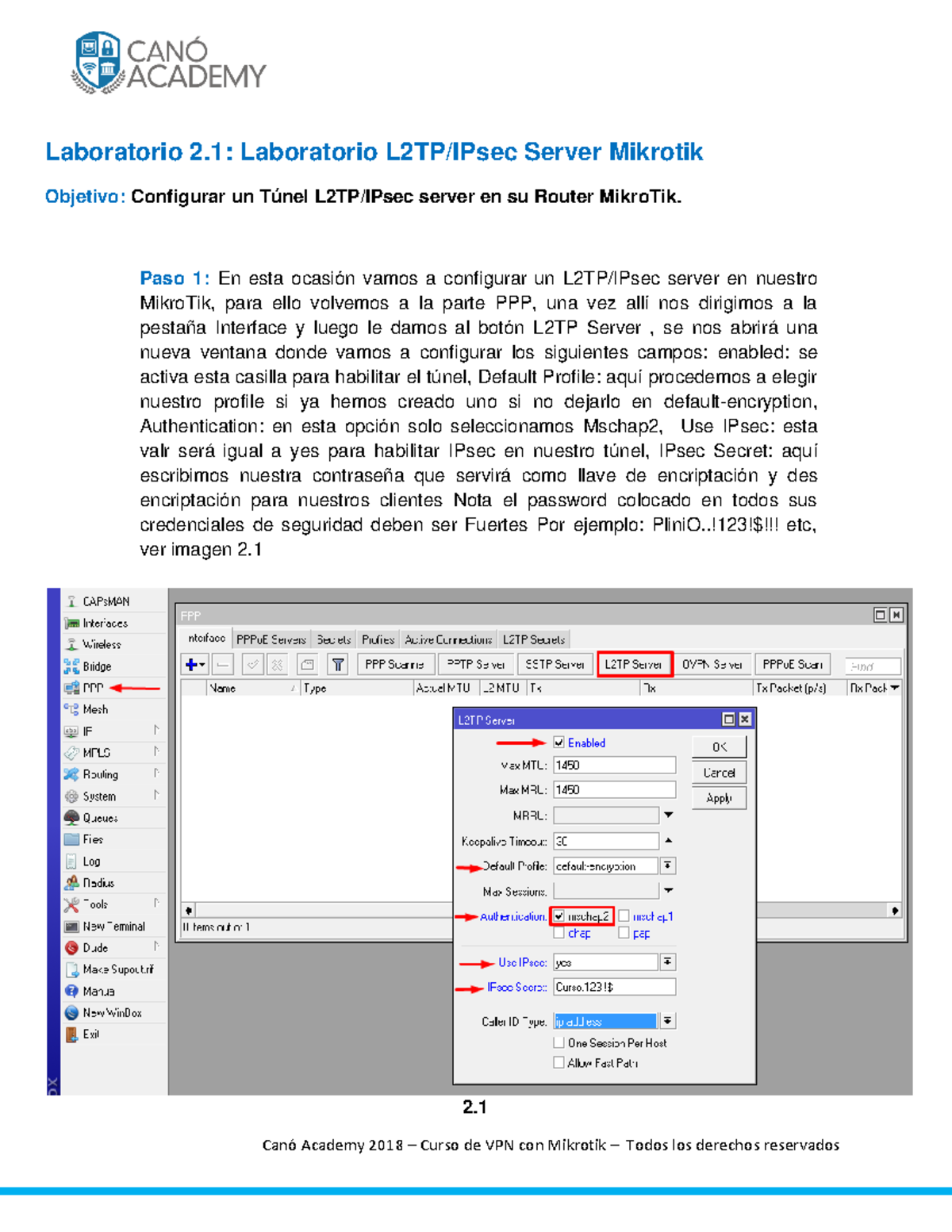 Laboratorio-L2TPIPsec - Paso 1: En esta ocasión vamos a configurar un L2TP/IPsec server en ...