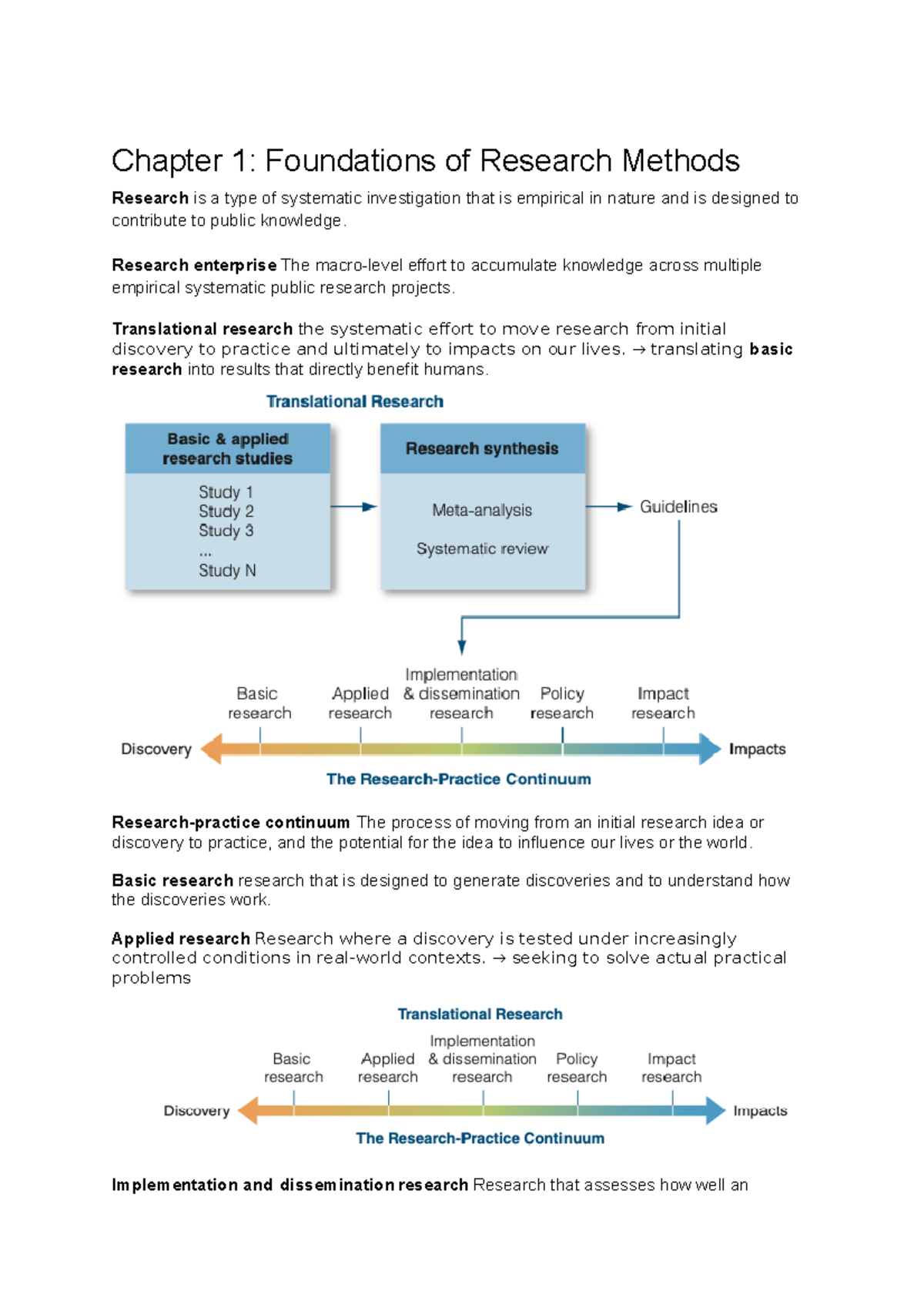 Melle - Summary all chapters Research Methods - Chapter 1: Foundations ...