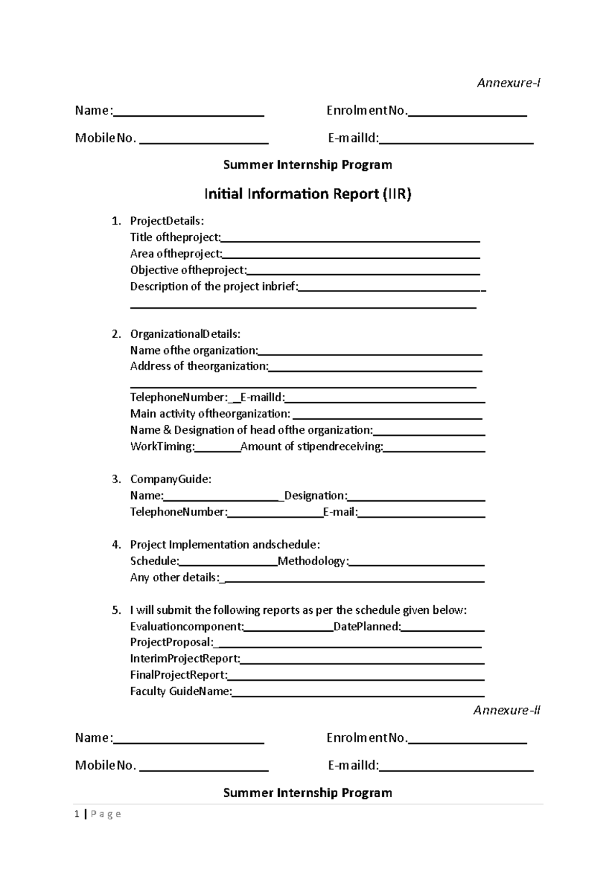 1623170202958 Writing guideline & Annexures for SIP - 1 | P a g e Name ...