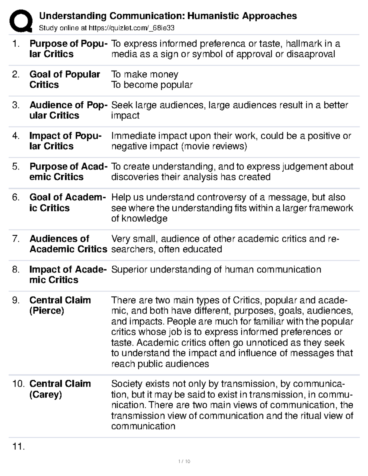 Comm ha study review - Study online at quizlet/_68ie Purpose of Popu ...