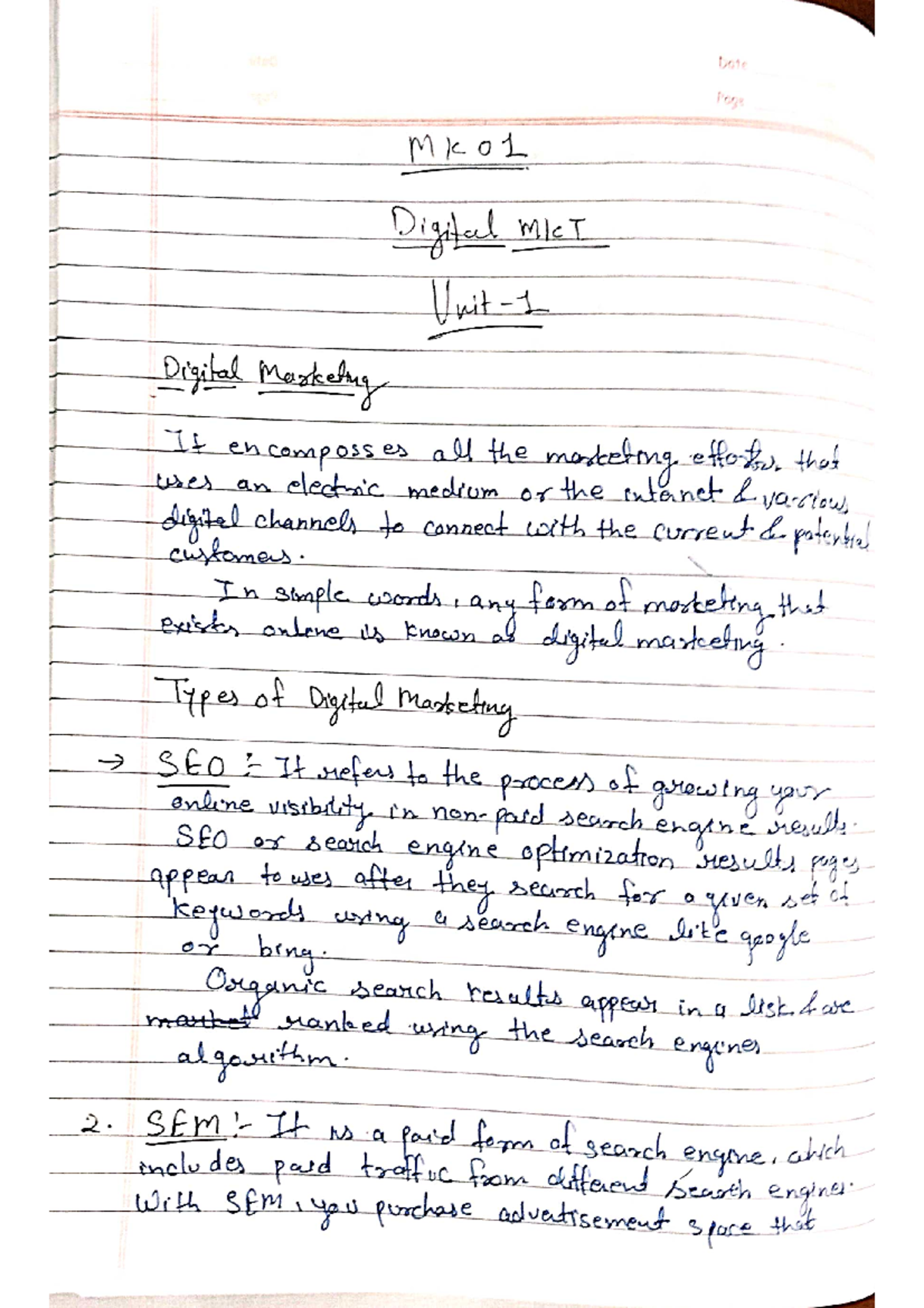 MK03 UNIT 1&2 - Masters of computer applications - Studocu