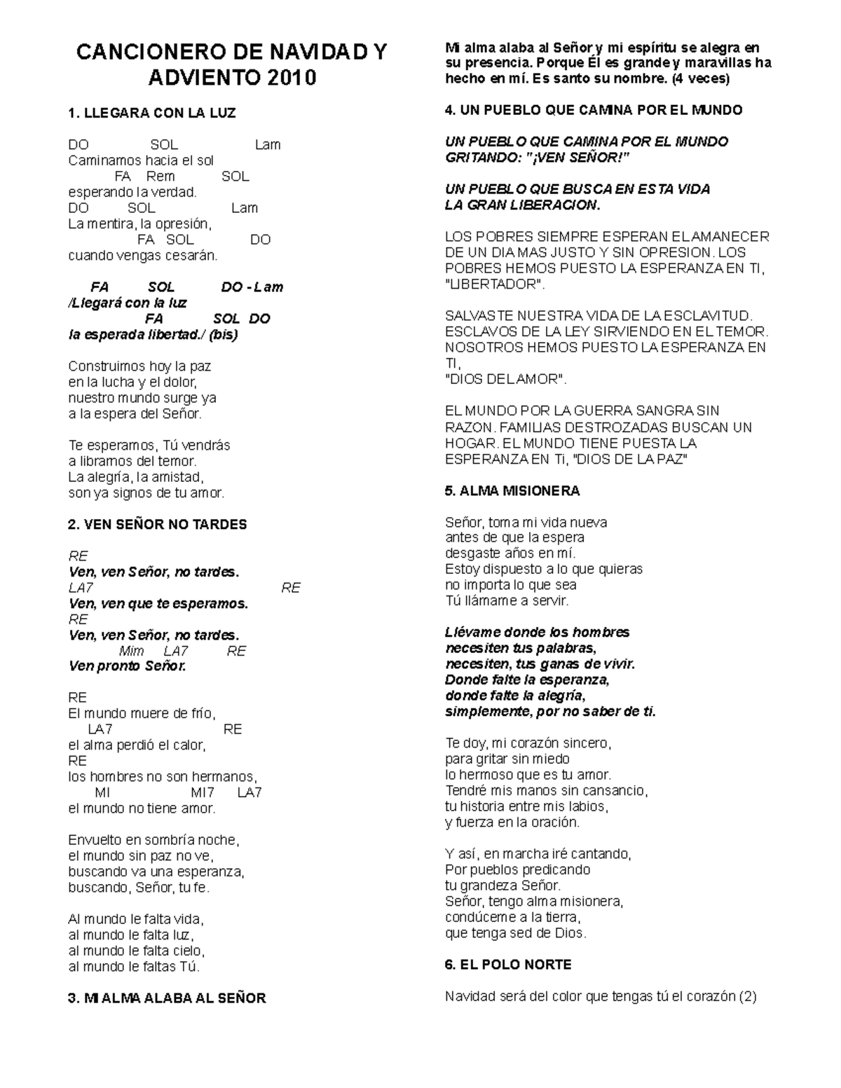 Cancionero DE Navidad Y Adviento, villancicos navideños - CANCIONERO DE ...