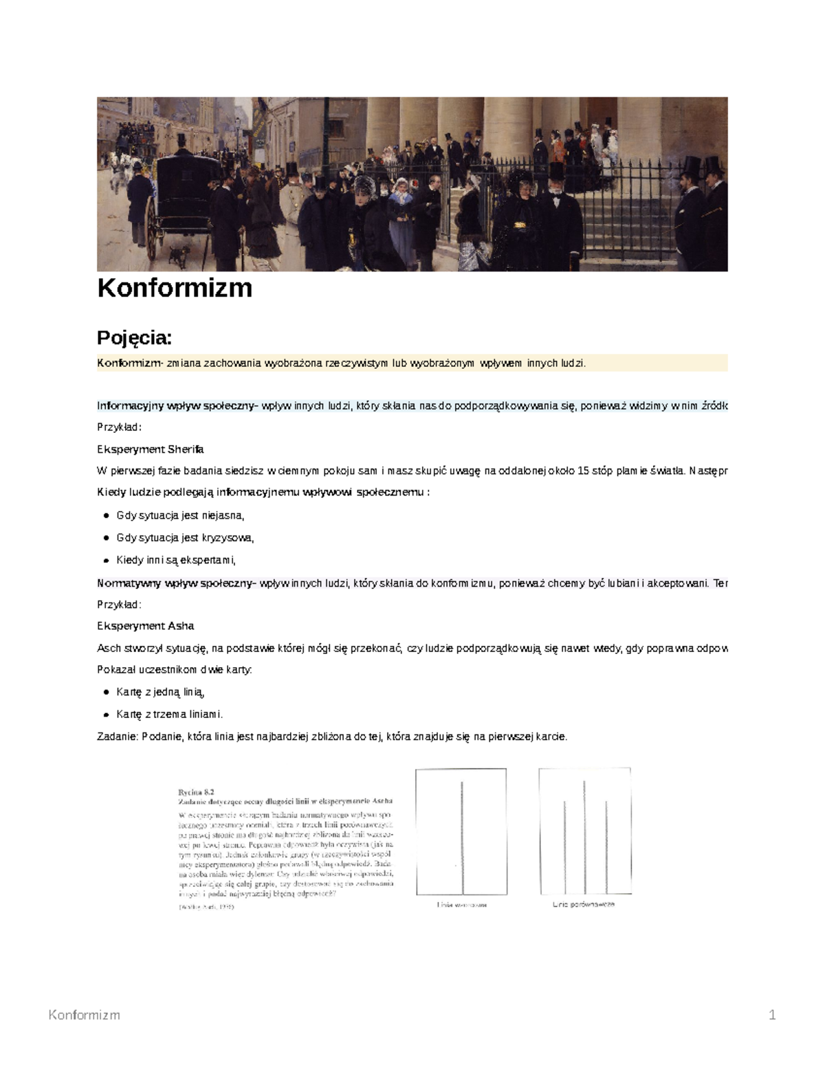 Konformizm psychologia spoleczna - Konformizm 1 Konformizm Pojęcia: Konformizm- zmiana ...