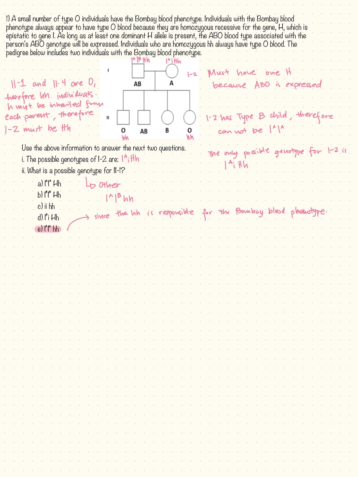 MBG2040 Seminar 2 - A small number of type O individuals have the ...
