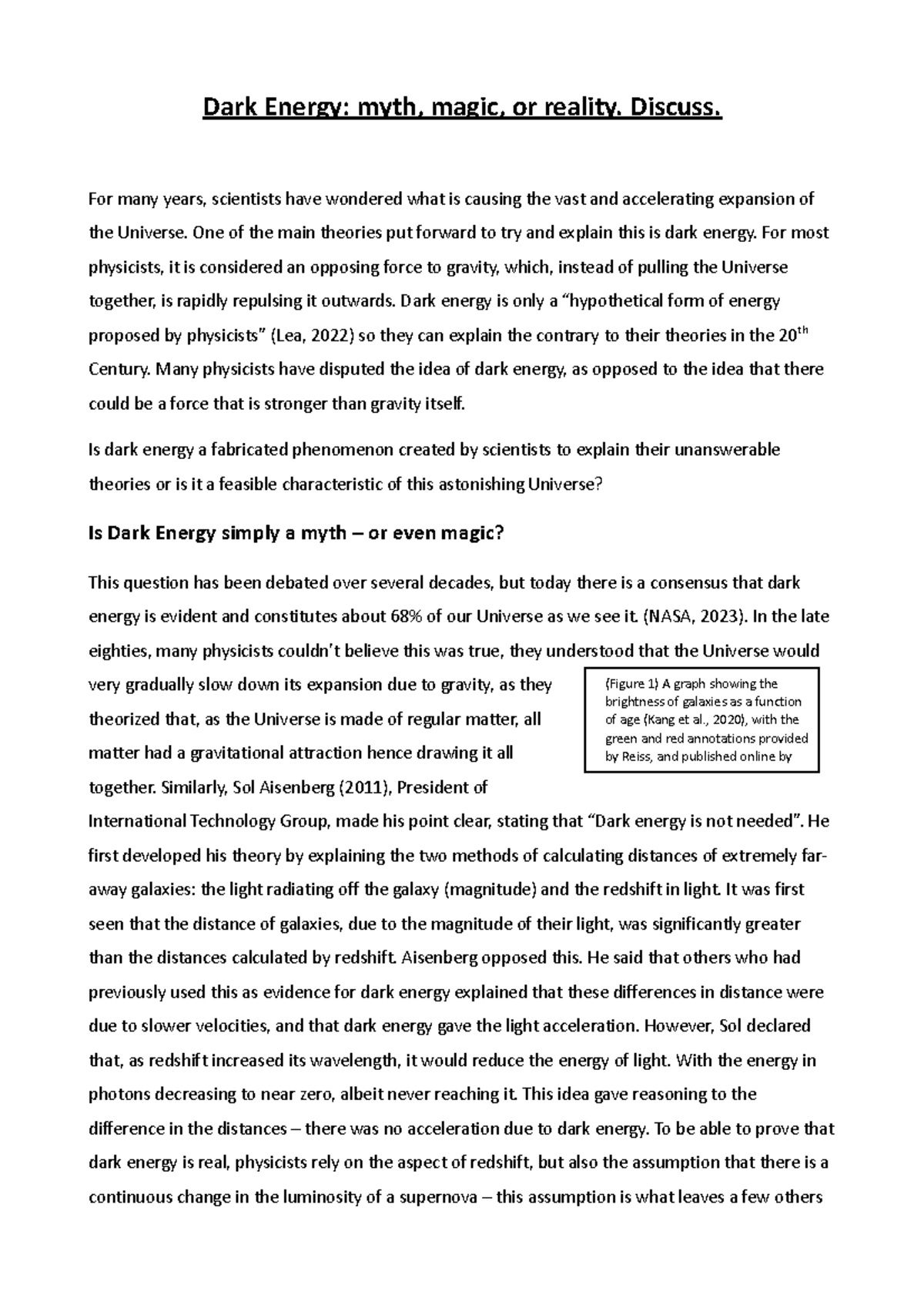 Dark Energy essay - Dark Energy: myth, magic, or reality. Discuss. For ...