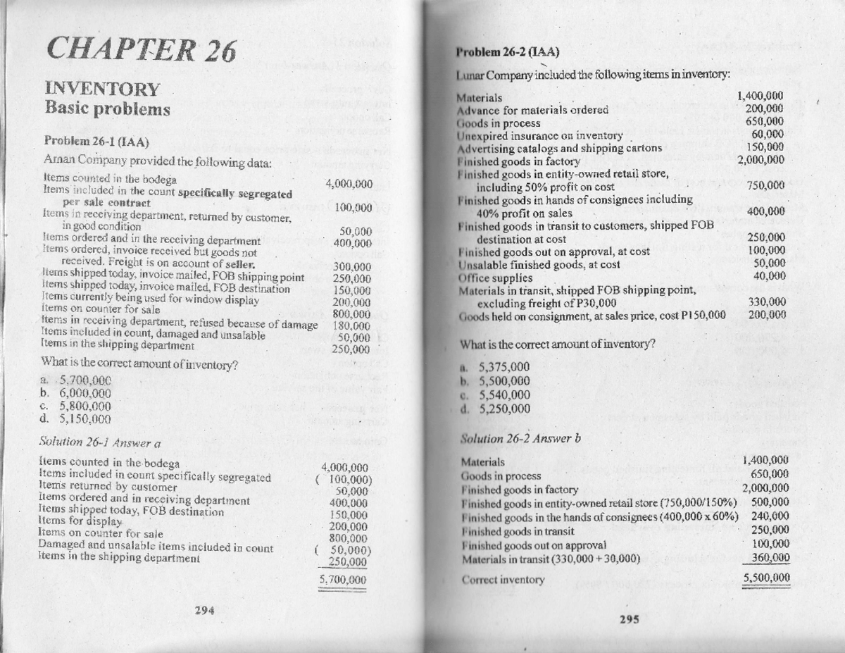 C26 Inventory Basic Problems CHAPTER 26 INVENTORY Basic Problems c26-inventory-basic-problems-chapter-26-inventory-basic-problems