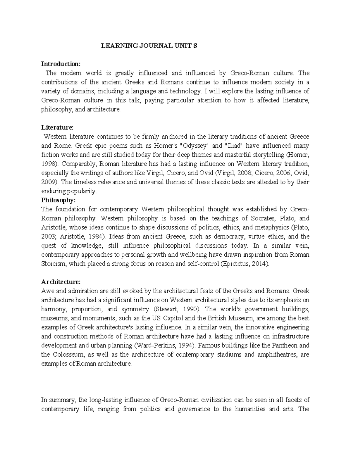 Learning Journal UNIT-8 - LEARNING JOURNAL UNIT 8 Introduction: The ...