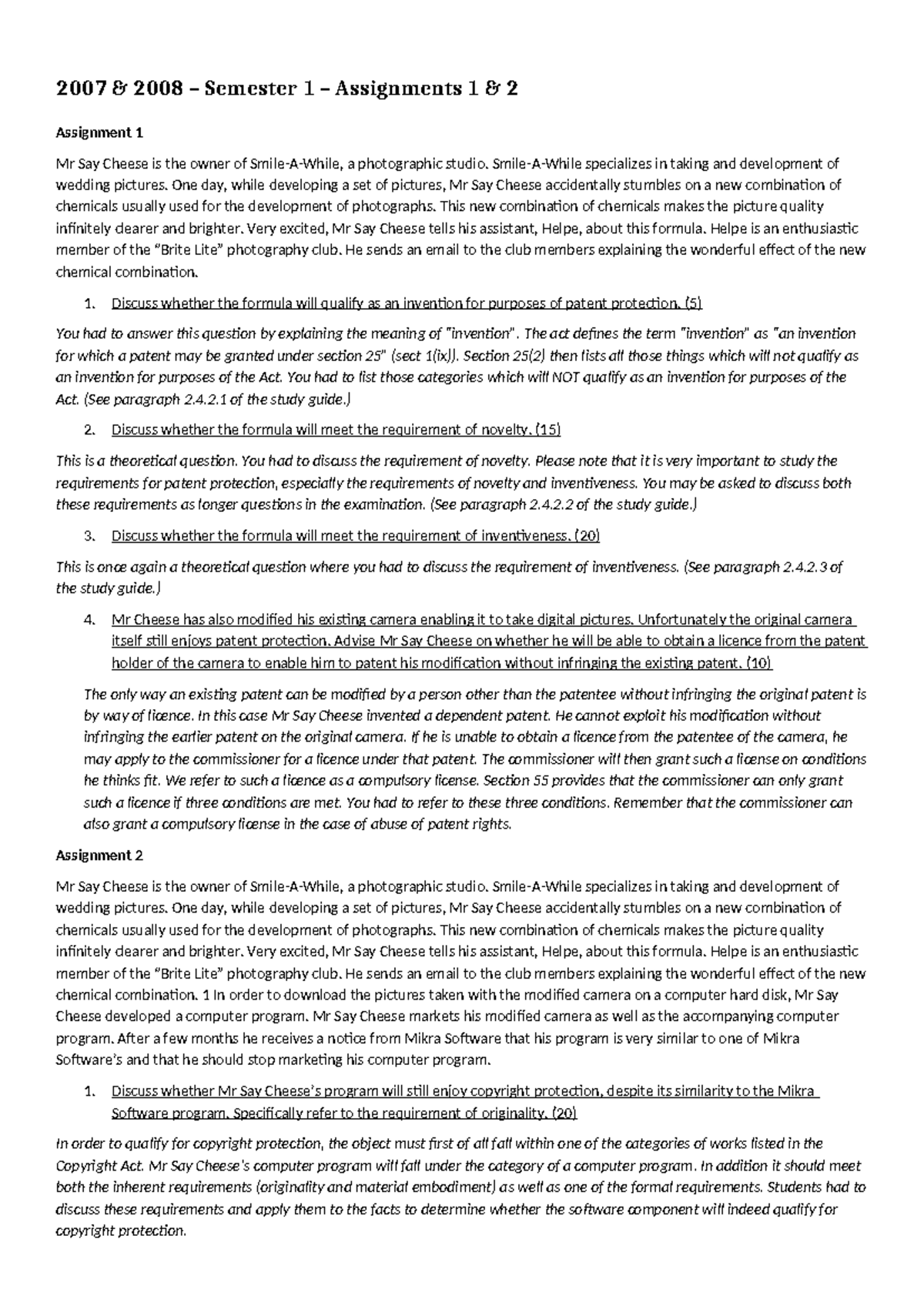 LML4801-assignments and answers - 2007 & 2008 – Semester 1 ...