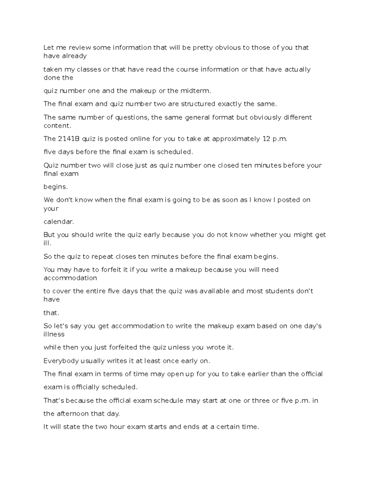 Lecture 12.4 - Review Session - Let me review some information that ...