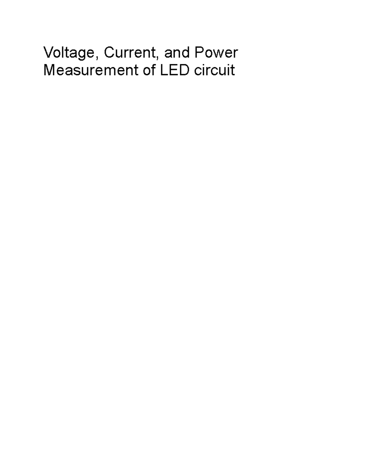 Lab exercise for circuits - Voltage, Current, and Power Measurement of ...