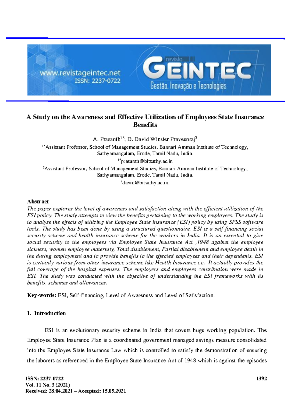 ESI-01 - Summary Business Research Methods - ISSN: 2237- 0722 Vol. 11 ...
